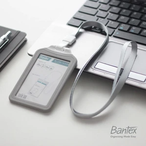 Bantex Dual Side ID Card Holder Lanyard Portrait #8881