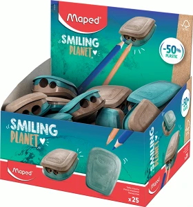 Maped Pencil Sharpener 2H Smiling Planet Fsc - Display