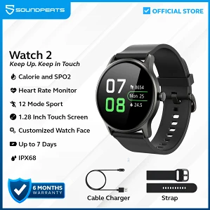 SoundPEATS Watch 2 Smartwatch with Heart Rate and Sleep Tracker